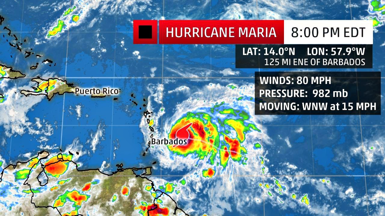 USVI Now Under Hurricane Watch As Maria Strengthens; St. Croix ...